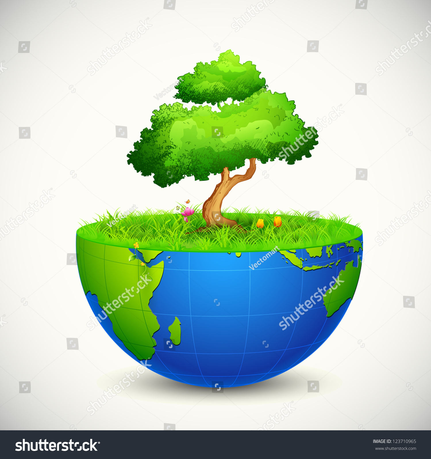 Illustration Of Tree Growing On Half Earth - 123710965 : Shutterstock Illustration Of Tree Growing On Half Earth - 123710965 : Shutterstock