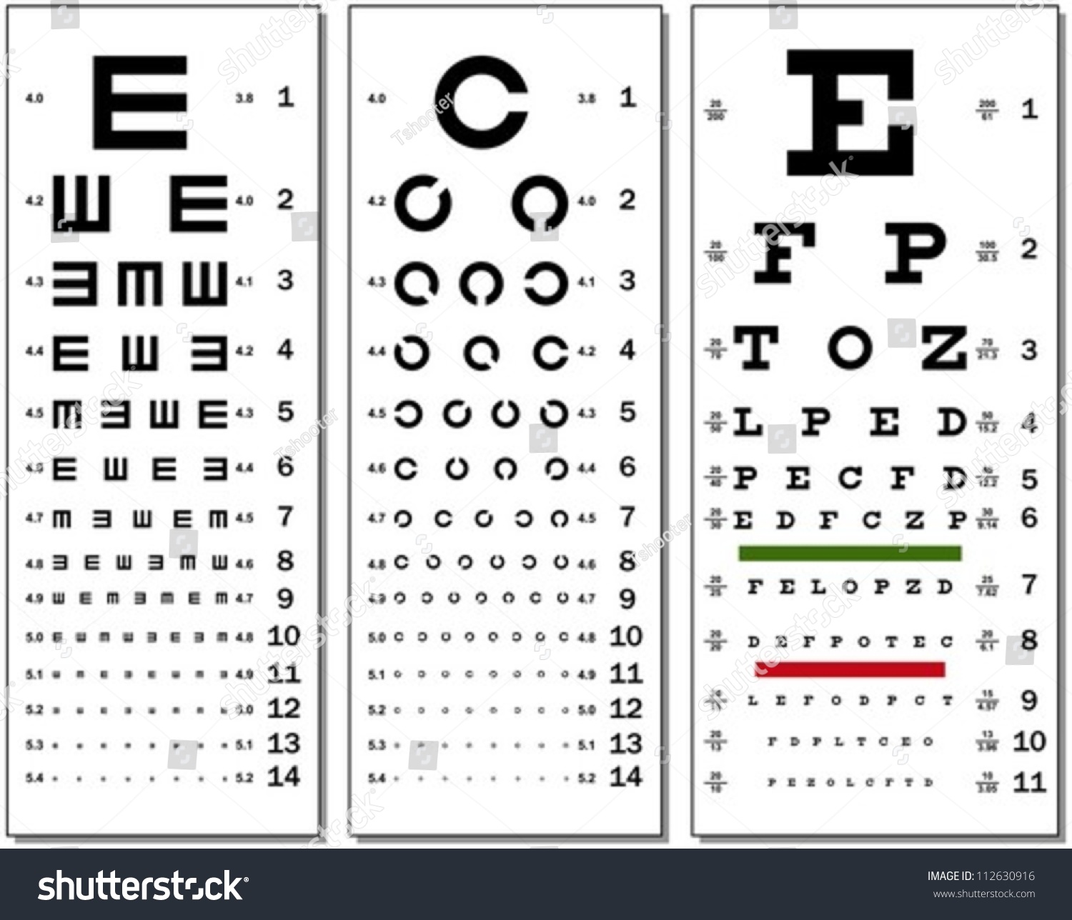 Layered Vector Illustration Of Three Kinds Of Eye Chart. - 112630916 ... Layered Vector Illustration Of Three Kinds Of Eye Chart. - 112630916 ...