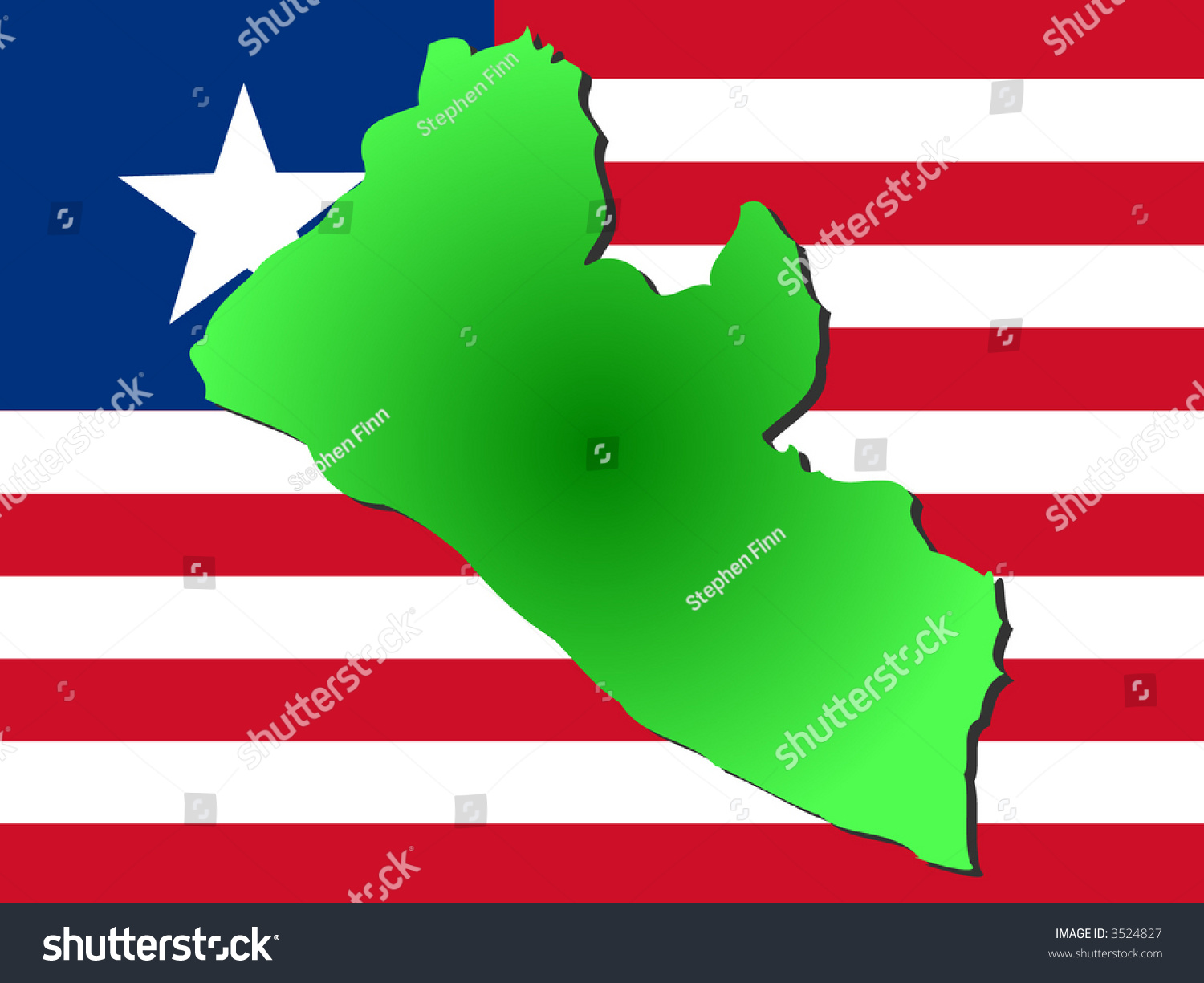 Map Of Liberia And Liberian Flag Illustration 3524827 Shutterstock