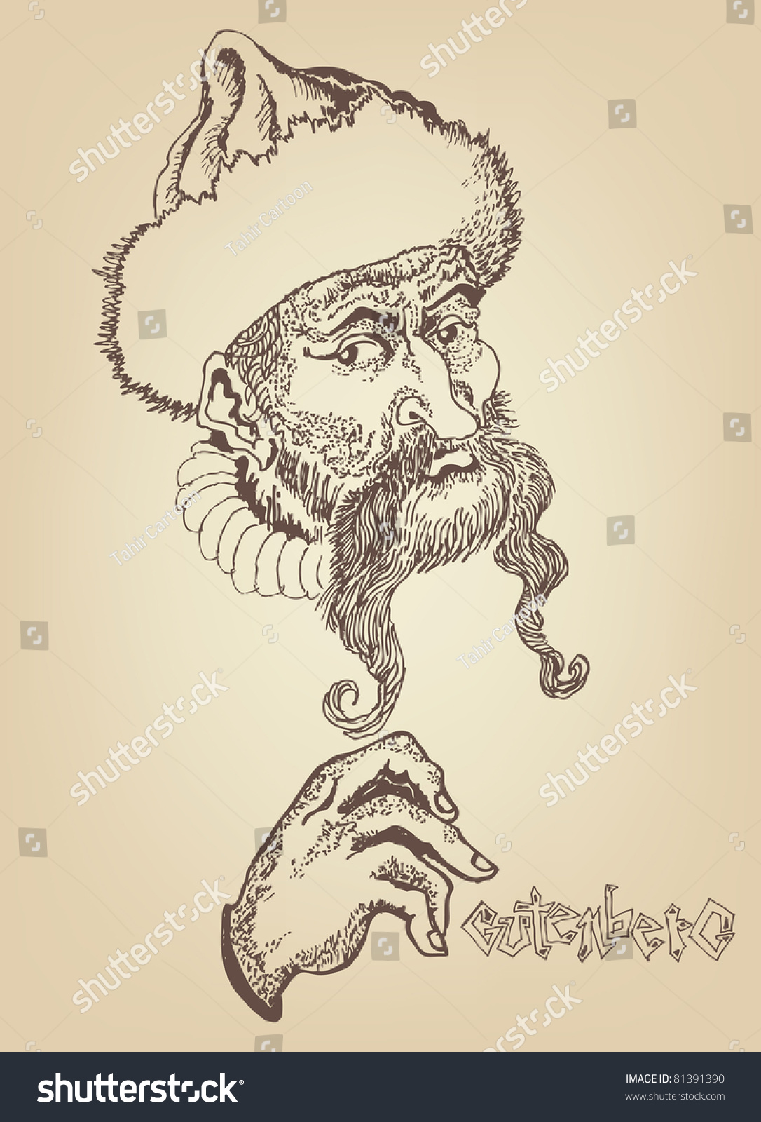 My Original Vector Drawing Of The Portrait Of Johannes Gutenberg ... My Original Vector Drawing Of The Portrait Of Johannes Gutenberg ...