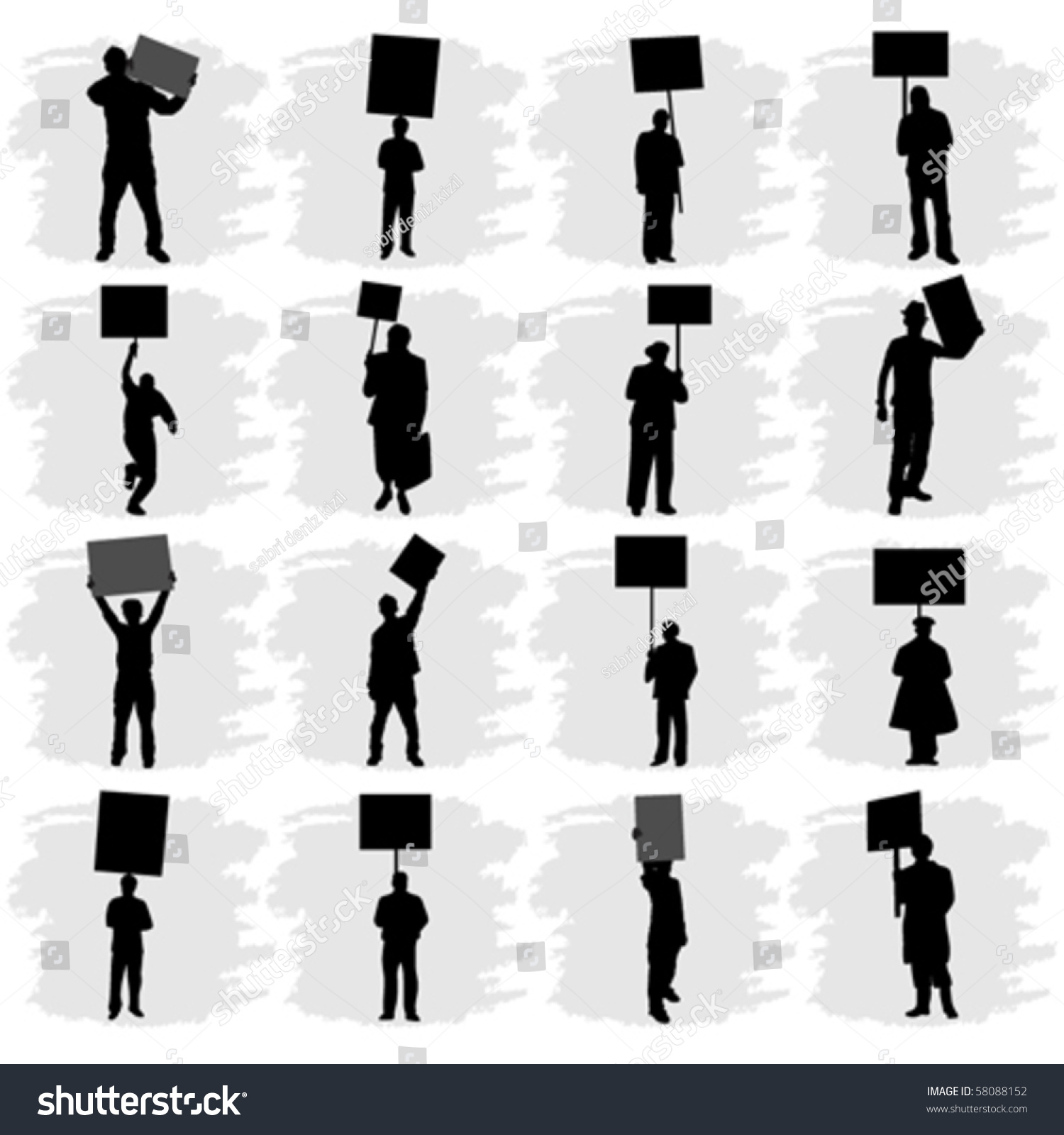 People Holding Sign Stock Vector Illustration 58088152 Shutterstock