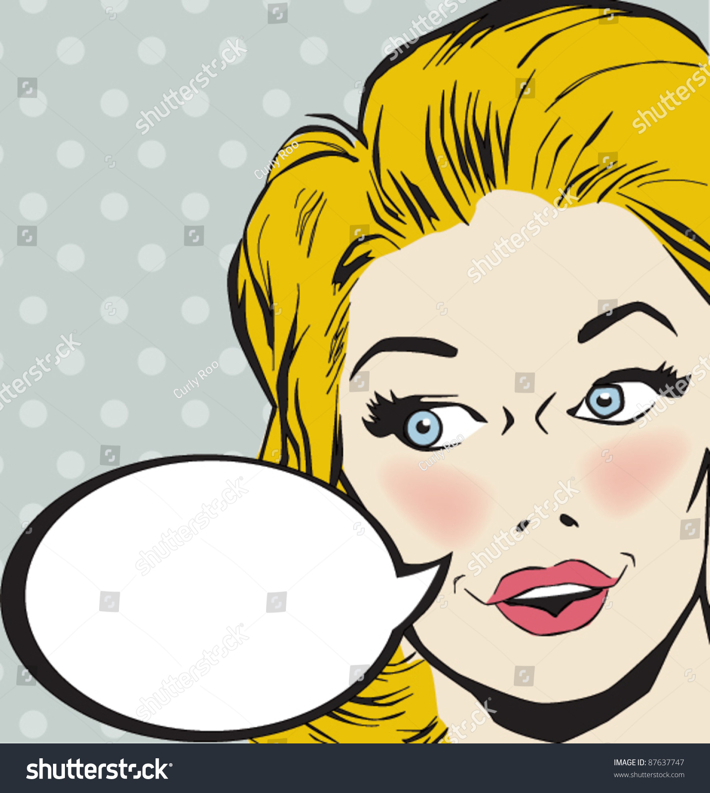 Pop Art Woman Vector Illustration Stock Vector 87637747 Shutterstock