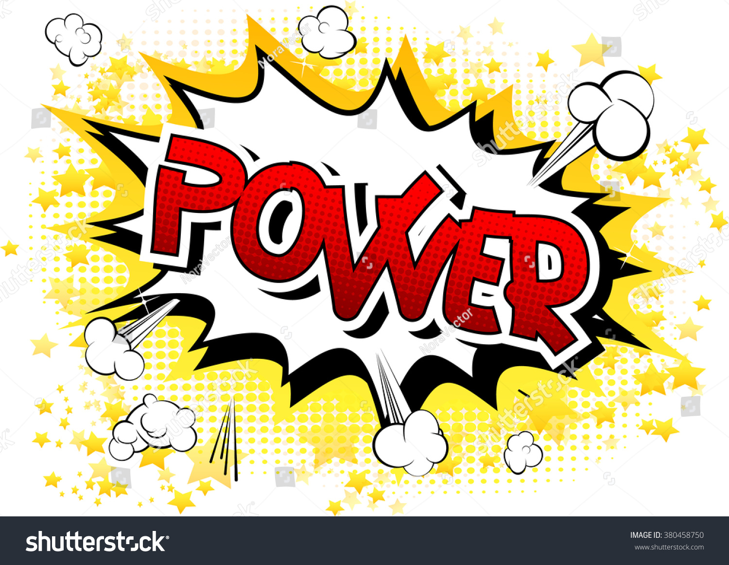 Power Comic Book Style Word On Comic Book Abstract Background Stock Vector 380458750