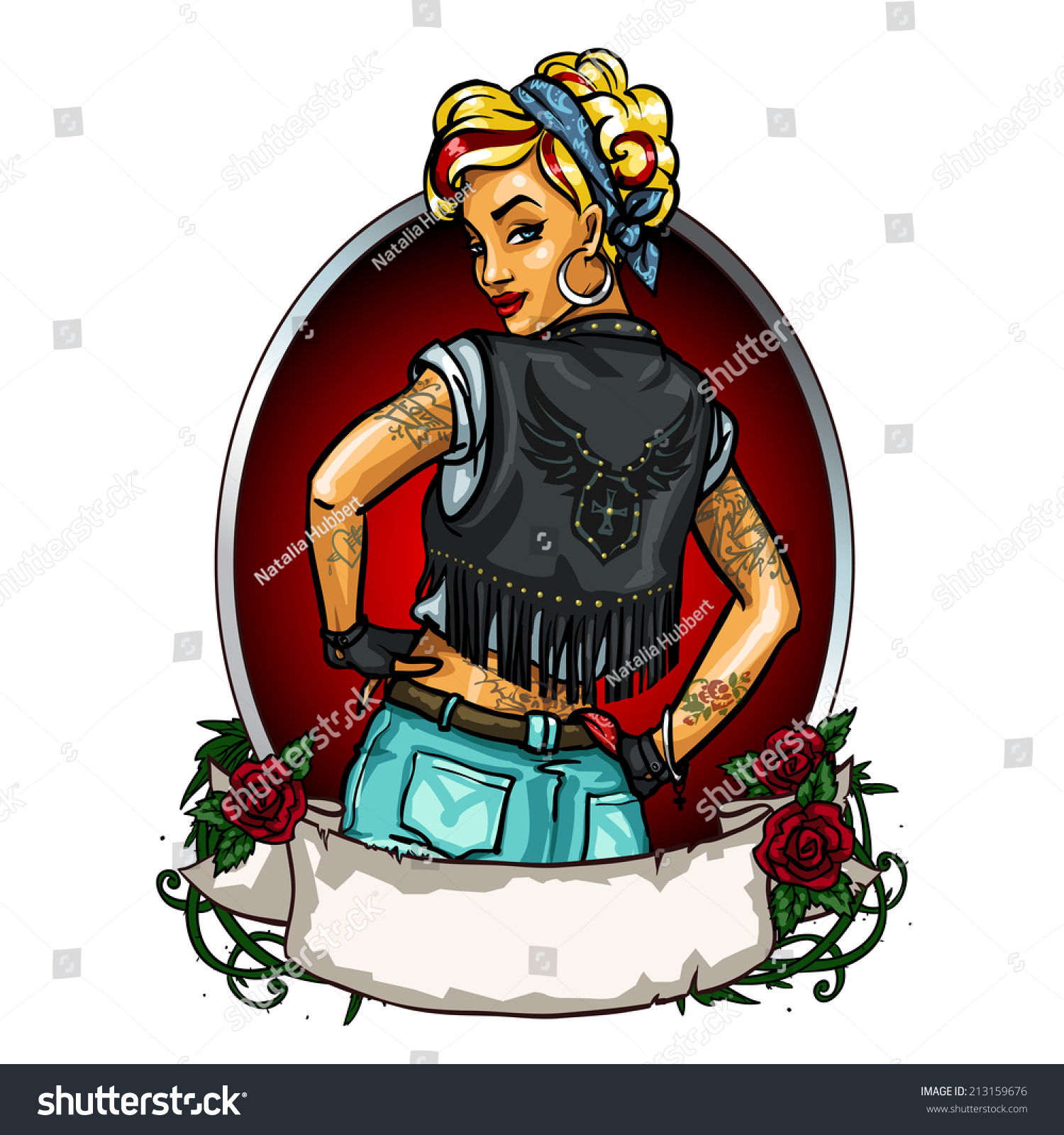 Pretty Pin Girl Isolated On White Stock Vector 213159676 Shutterstock