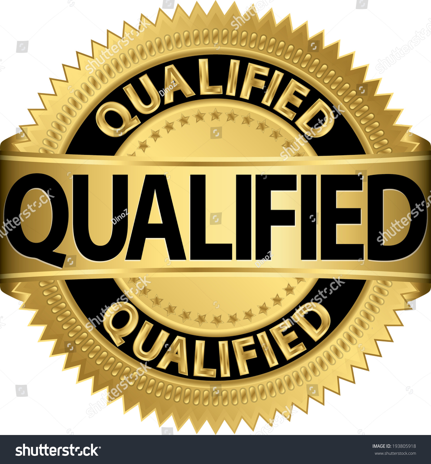 Qualified Golden Label, Qualified Badge Vector Illustration - 193805918 ... Qualified Golden Label, Qualified Badge Vector Illustration - 193805918 ...