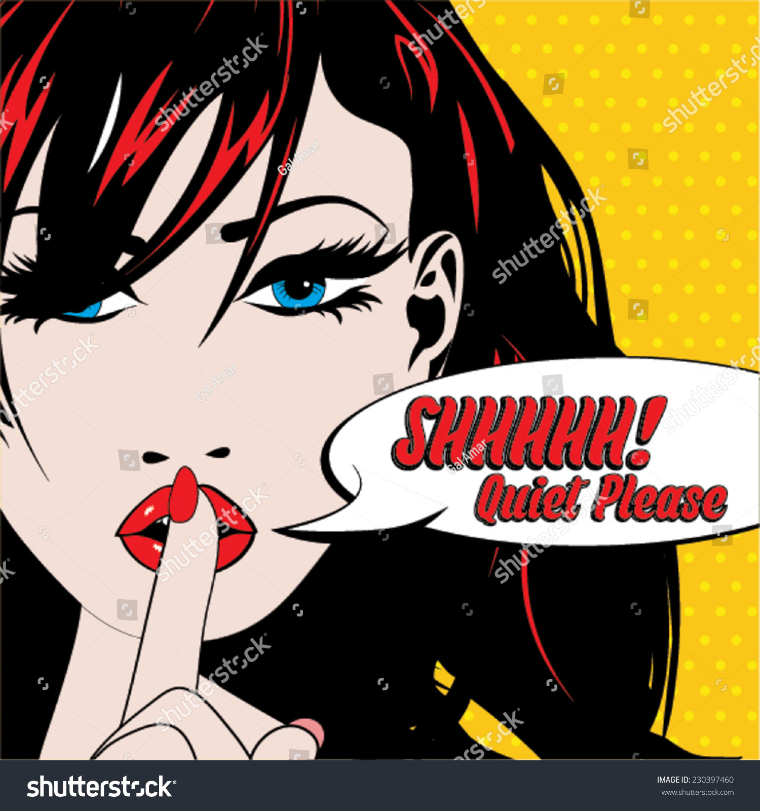Quiet Please Pop Art Sign Vector Illustration 230397460 Shutterstock