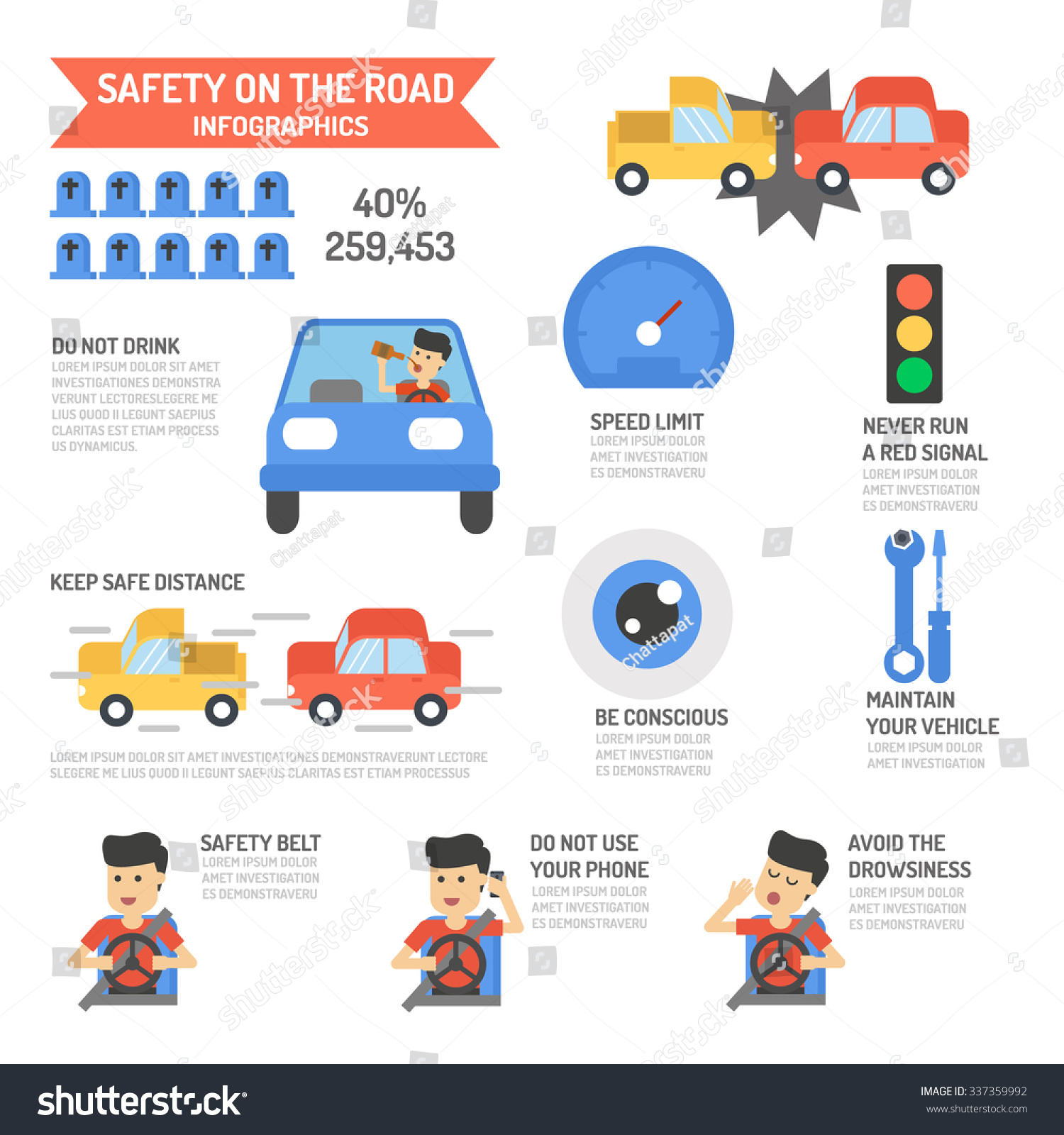 Safety On The Road, Infographics. Stock Vector Illustration 337359992 ... Safety On The Road, Infographics. Stock Vector Illustration 337359992 ...