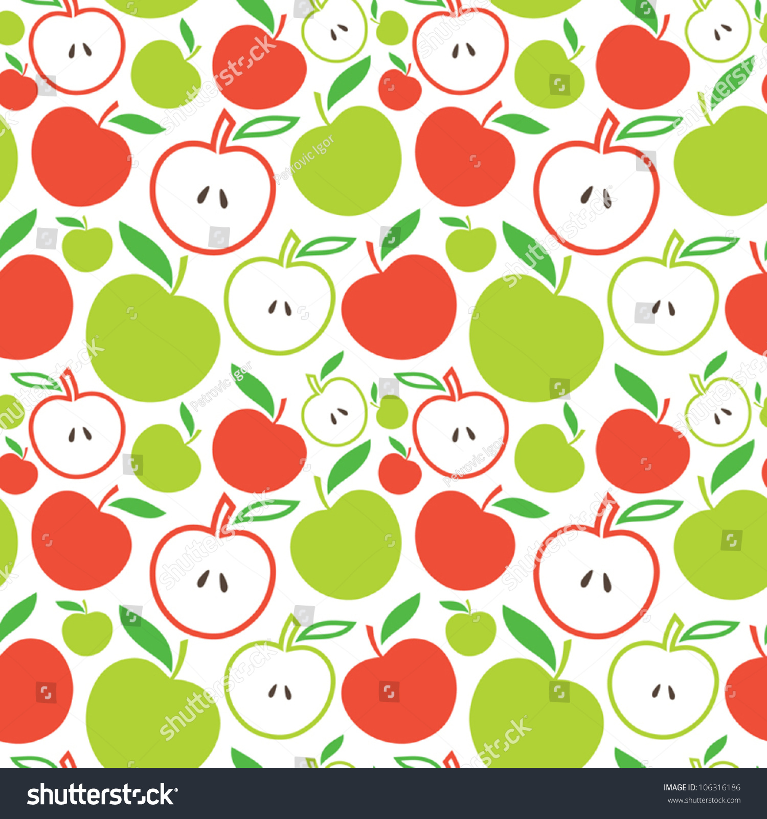 Seamless Apple Background - Vector Pattern - 106316186 : Shutterstock Seamless Apple Background - Vector Pattern - 106316186 : Shutterstock