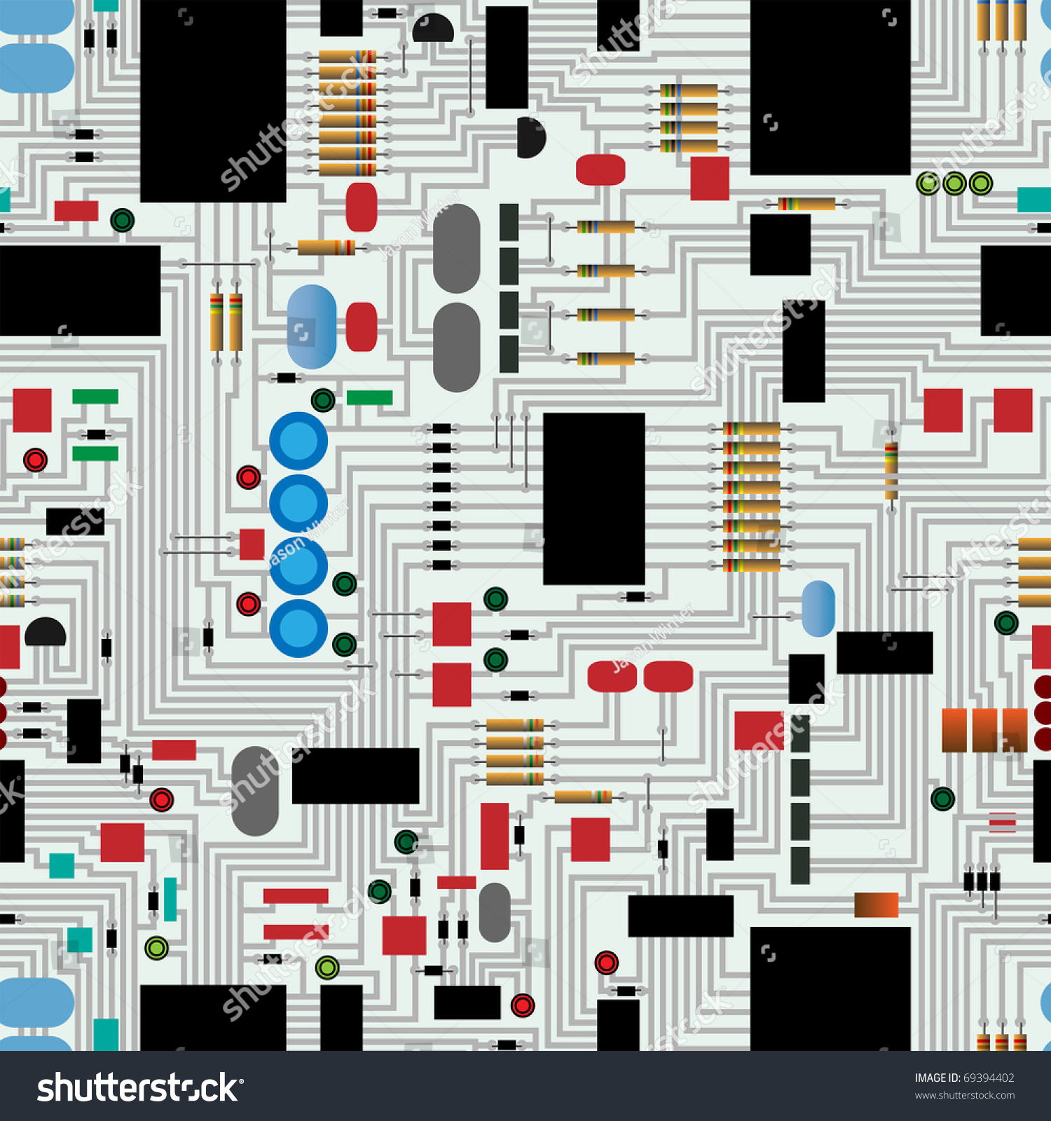 Seamless Electronic Circuit Board Repeating Pattern Stock Vector ... Seamless Electronic Circuit Board Repeating Pattern Stock Vector ...