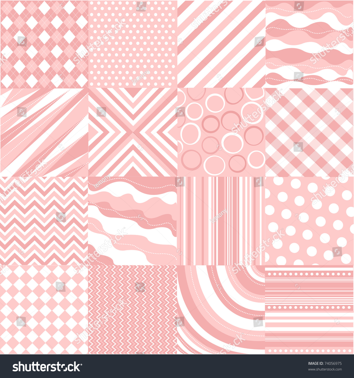 Seamless Pink Patterns With Fabric Texture Stock Vector Illustration