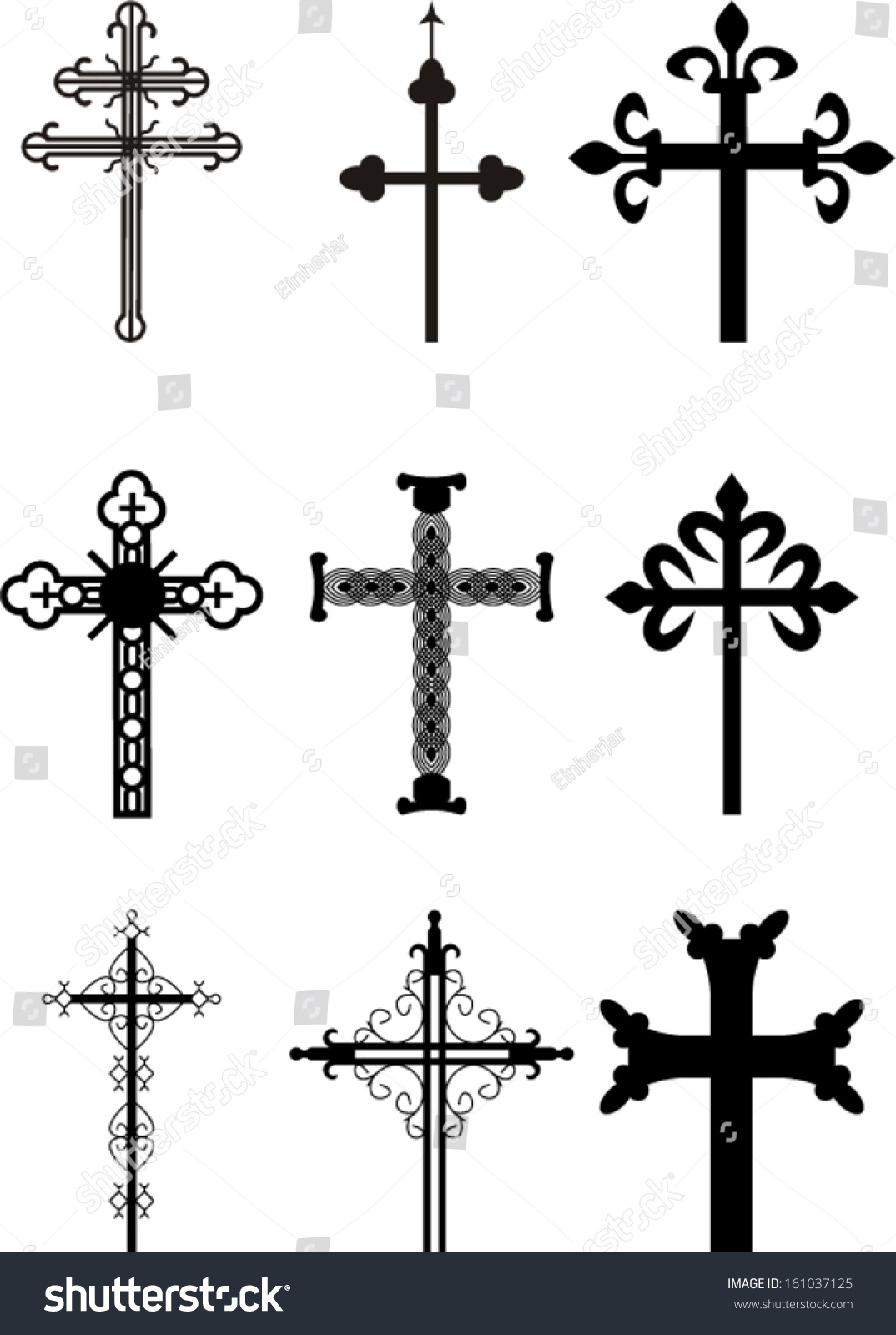 Set Of Vector Crosses, Eps 10 - 161037125 : Shutterstock Set Of Vector Crosses, Eps 10 - 161037125 : Shutterstock