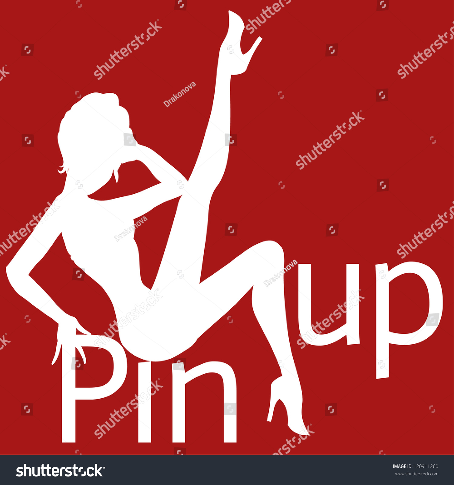 Silhouette Of Pin Up Sexy Girl Stock Vector Illustration 120911260 Shutterstock