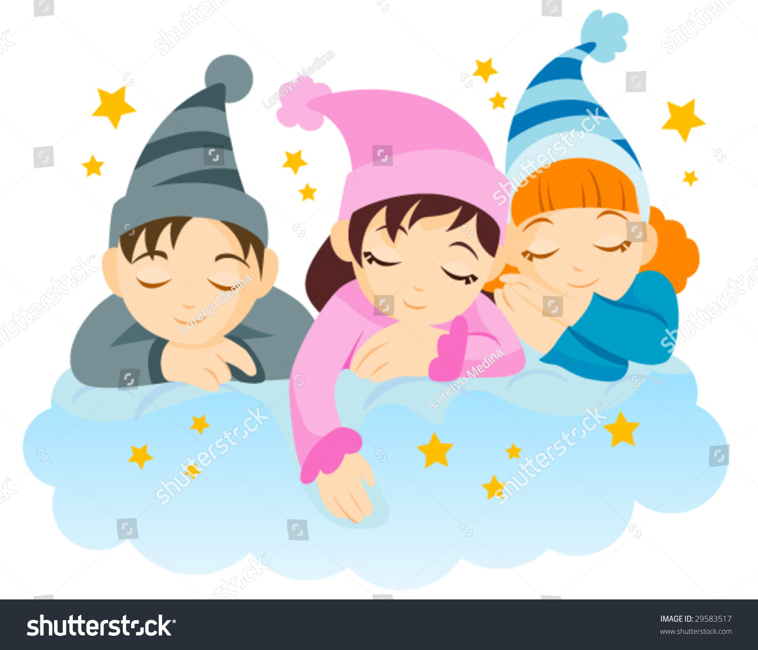 Sleeping Children - Vector - 29583517 : Shutterstock