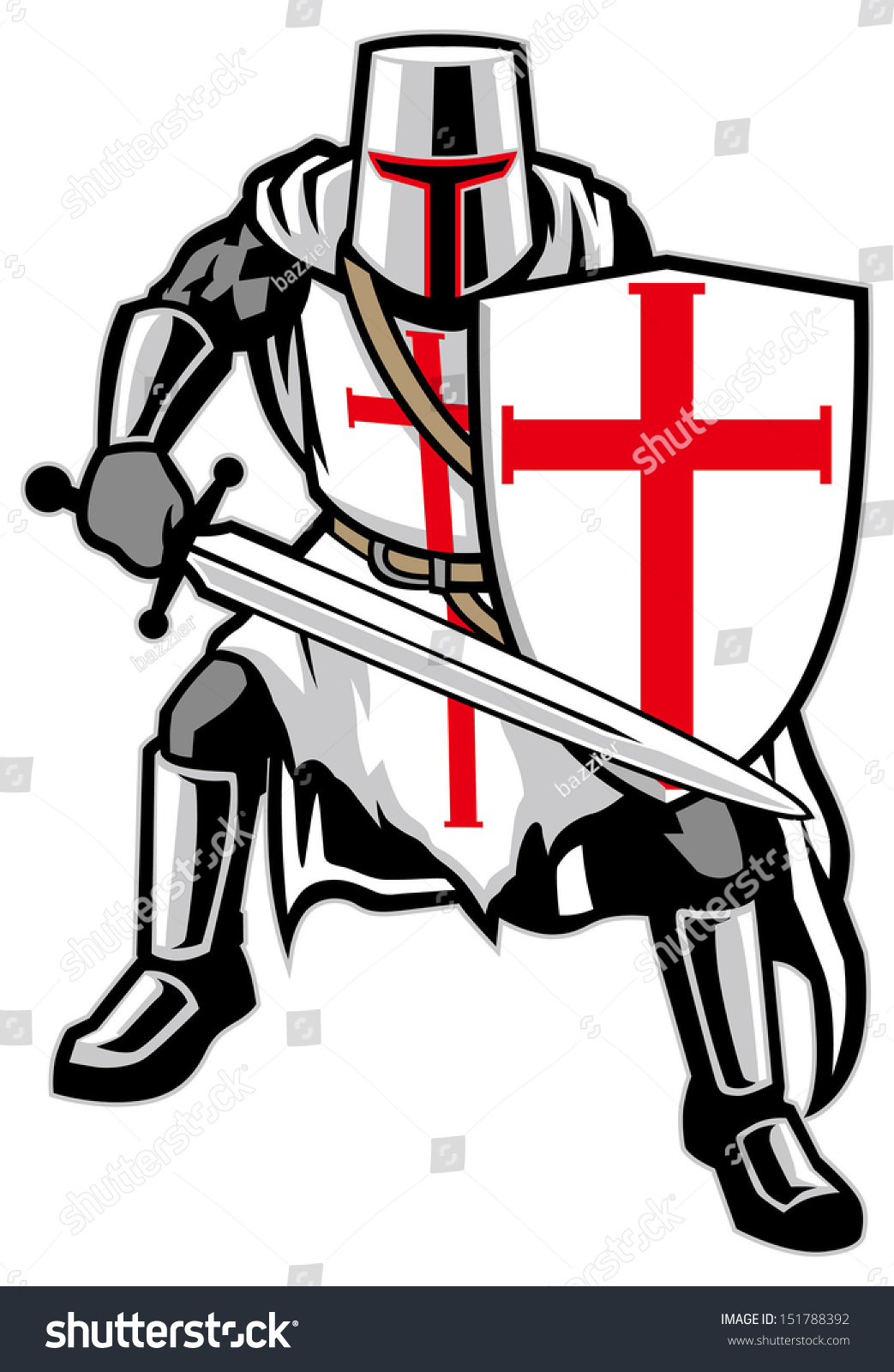 Templar Knight Stock Vector Illustration 151788392 Shutterstock