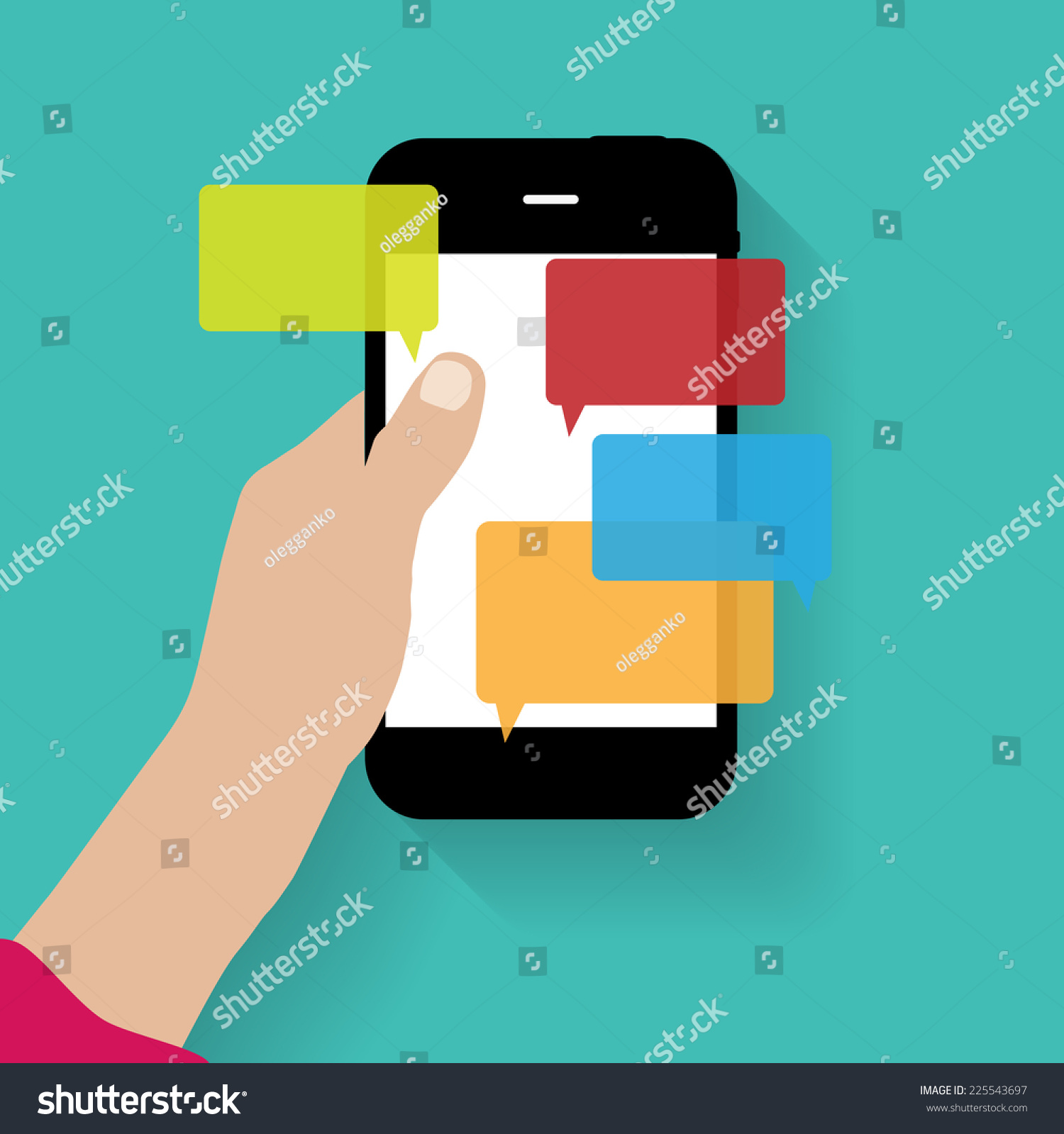 Text Messaging Flat Concept Vector Illustration Stock Vector 225543697 ... Text Messaging Flat Concept Vector Illustration Stock Vector 225543697 ...