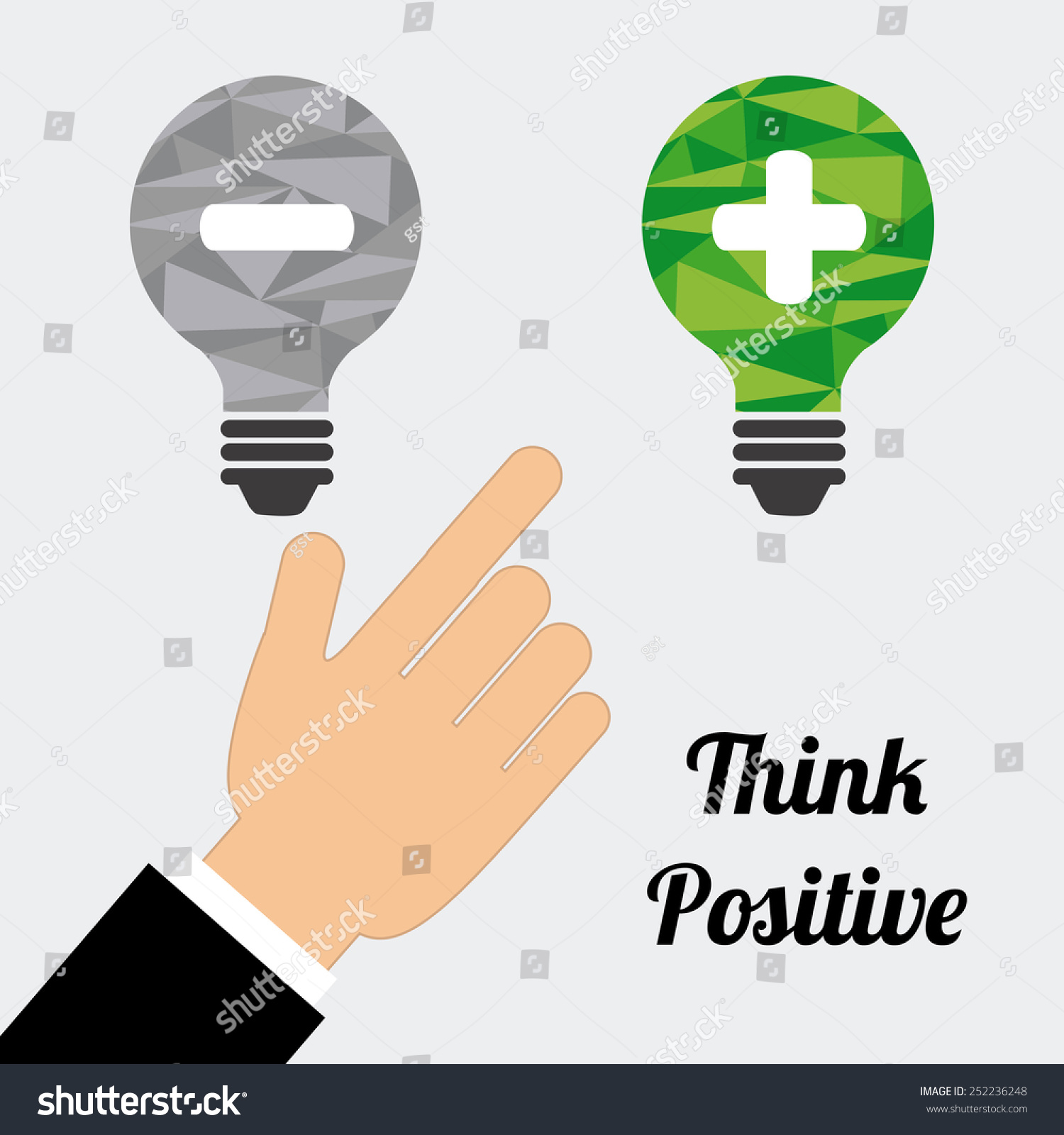 Think Positive Design Vector Illustration Eps10 Stock Vector 252236248