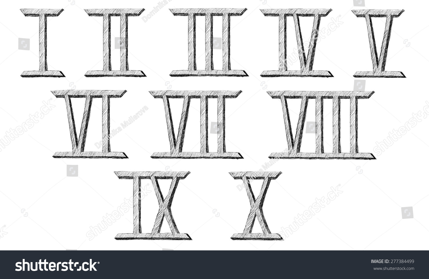 Vector Hand Drawn Roman Numerals - 277384499 : Shutterstock Vector Hand Drawn Roman Numerals - 277384499 : Shutterstock
