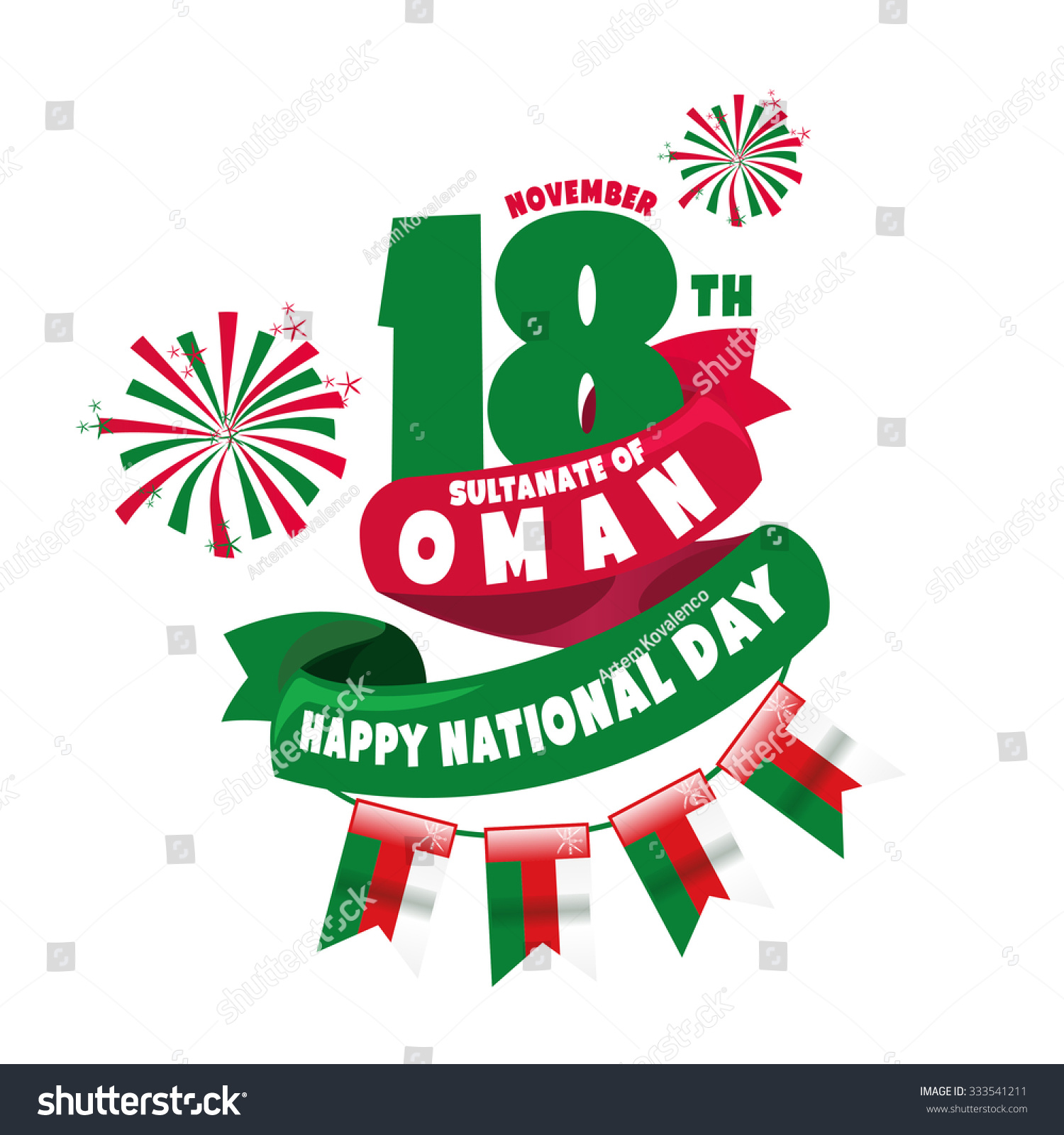 Vector Illustration November 18th Sultanate Of Oman National Day