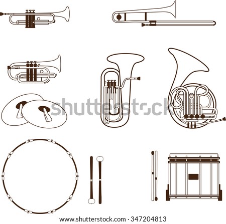 Marching Band Instruments Clipart | Free download on ClipArtMag