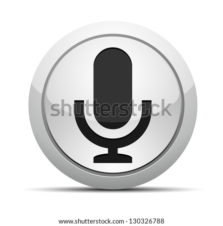 Microphone Button Stock Vector Illustration 130326788 : Shutterstock