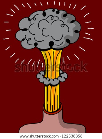 Exploding Head Man Stock Vector Illustration 122538358 : Shutterstock