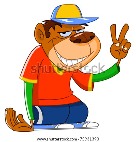 Vector Cute Cartoon Monkey Guy | Download Free Vector Art | Free-Vectors