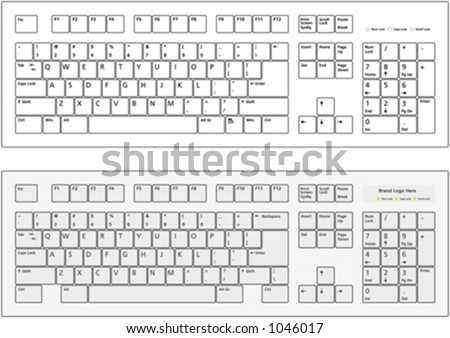 Standard 101 Keys And 104 Keys Keyboard Layout, In Vector Format ...