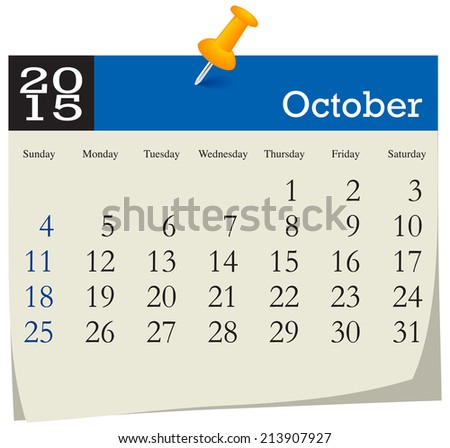 October 2015 Calendar Template Vector Free | 123Freevectors