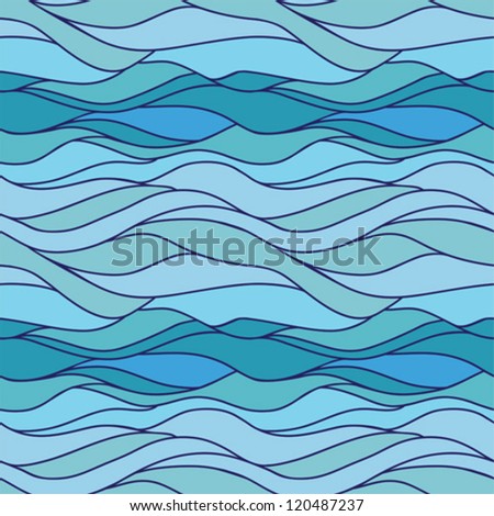 Abstract Seamless Water Pattern. Vector Background - 120487237 ...