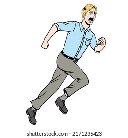 1 Man Running While Crying Comic Stock Illustration 2171235423 ...