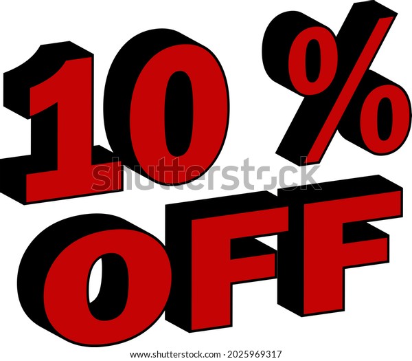 10 Percent Off 3d Red Banner Stock Illustration 2025969317 Shutterstock