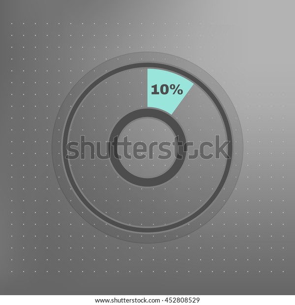 10 Pie Chart Isolated On Dotted Stock Illustration 452808529