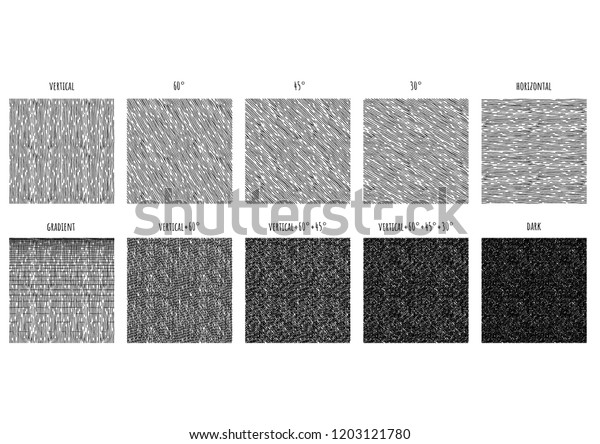 10 Seamless Pattern Ink Hand Drawn Stock Illustration 1203121780 ...