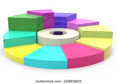 10 Step Circular Graph 3d Rendering Stock Illustration 2208934819 ...