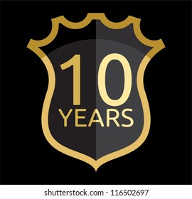 10 Years Shield Stock Illustration 116502697
