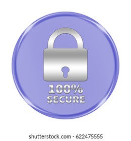 100 Secure Button Isolated 3d Illustration Stock Illustration 622475555 ...