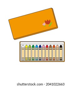 12 Colored Crayons Box Stock Illustration 2041022663 | Shutterstock