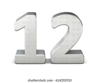 12 Number 3d Silver Structure 3d: illustrazione stock 614332910 ...