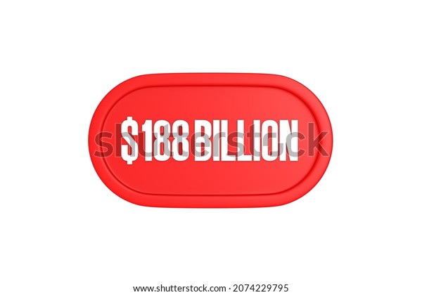 188 Billion Dollars 3d Render Red Stock Illustration 2074229795 ...