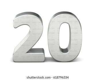 20 Number 3d Silver Structure 3d Stock Illustration 618796334 ...