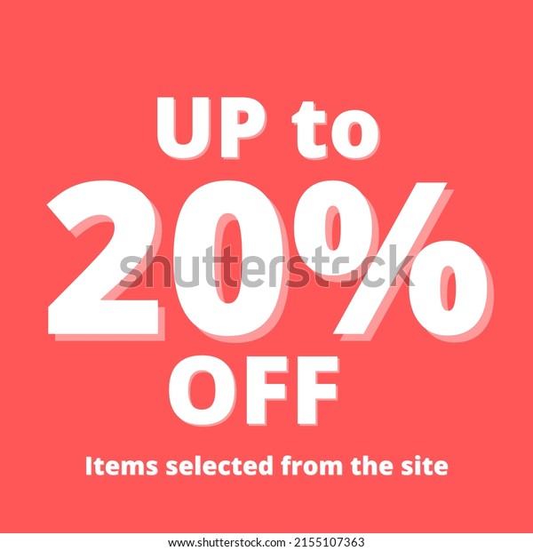 20 Off Items Selected Site Red Stock Illustration 2155107363 | Shutterstock