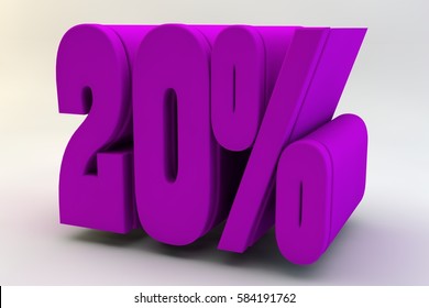 20 Per Cent 3d Text Stock Illustration 584191762