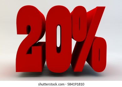 20 Per Cent 3d Text Stock Illustration 584191810