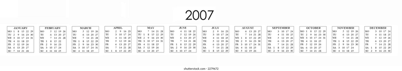2007 Calendar Stock Illustration 2279672 | Shutterstock