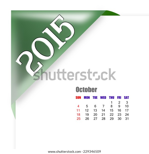 2015 October Calendar Stock Illustration 229346509 | Shutterstock