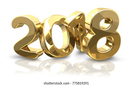2028 Golden Bold Letters Symbol 3dillustration Stock Illustration ...