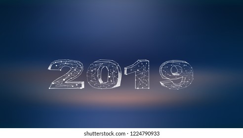 2019 New Year Illustration Made By Stock Vector (Royalty Free) 1261214860
