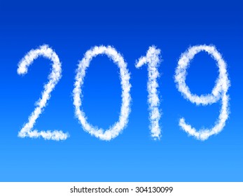 2019 Text Shape White Clouds On Stock Illustration 304130099 | Shutterstock