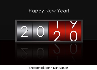 2020 Countdown Timer Isolated On Black Stock Illustration 1321405238 ...