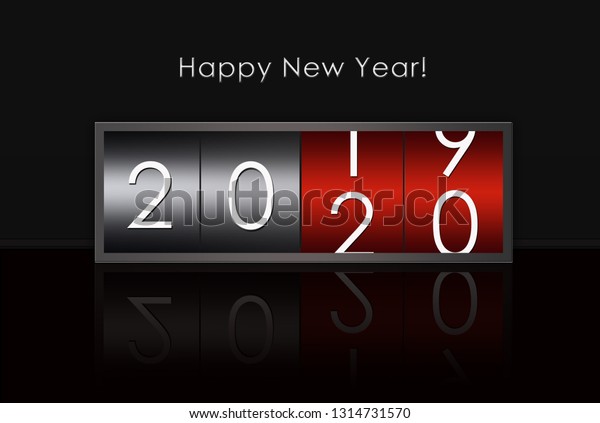 2020 Countdown Timer Isolated On Black Stock Illustration 1314731570 ...